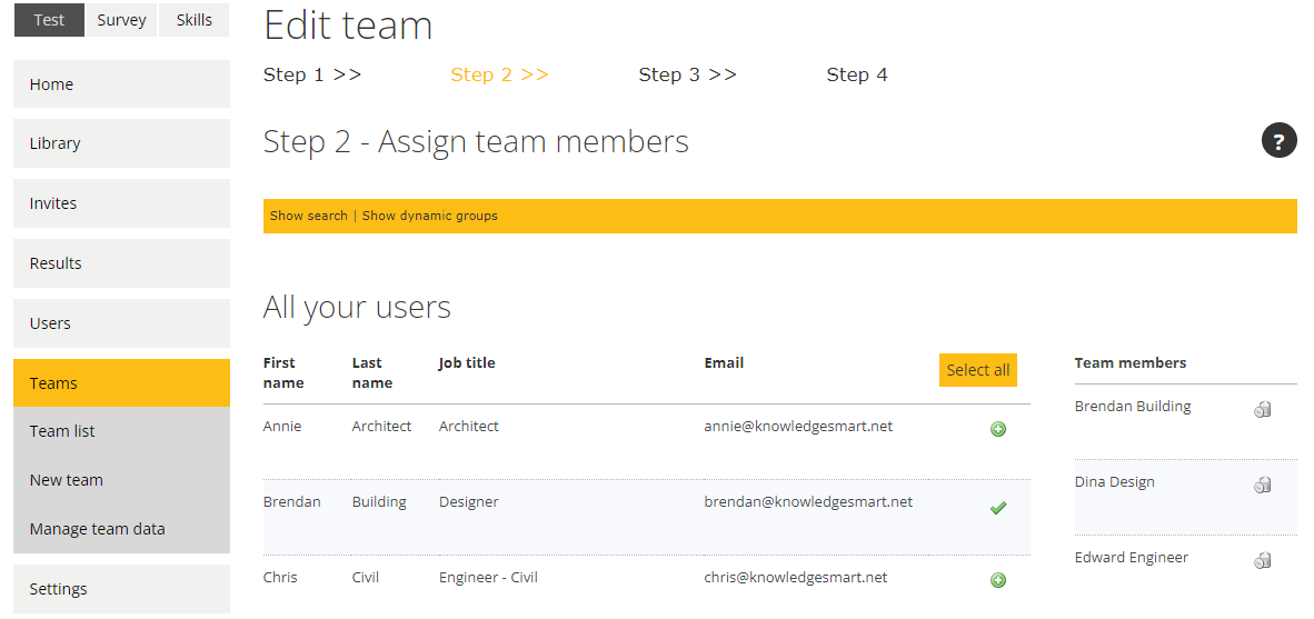 Creating and exporting individual Teams in KnowledgeSmart – Eagle Point Software