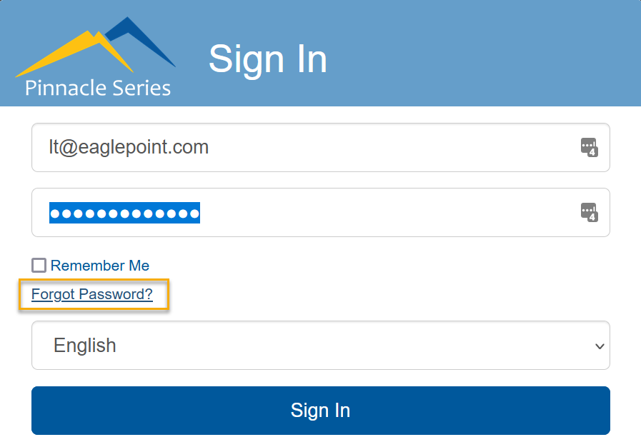 How to reset your Pinnacle Series Password – Eagle Point Software