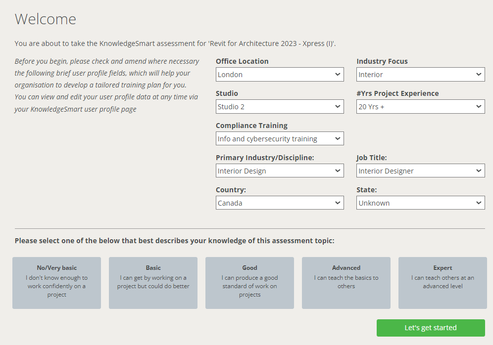 User journey - Skills assessments – Eagle Point Software