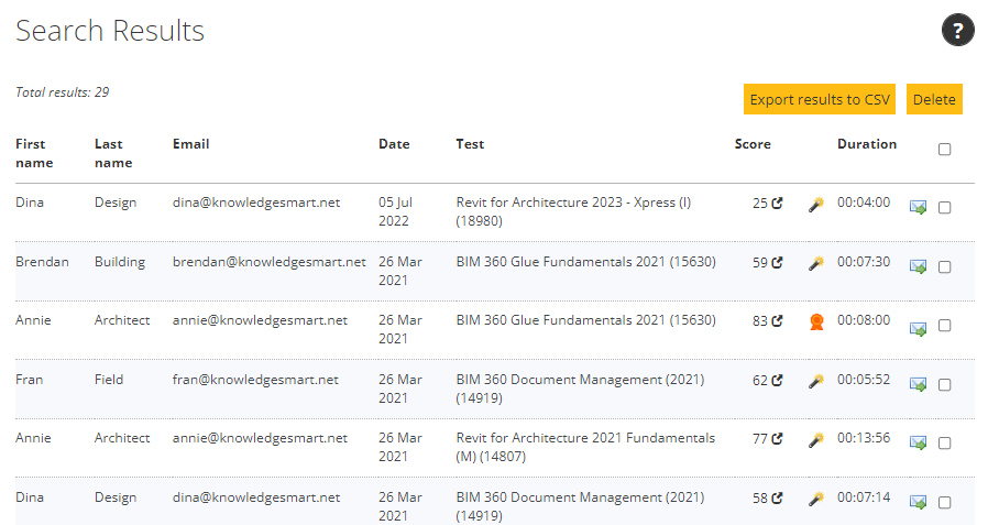 Viewing and filtering KnowledgeSmart Skills assessment results data ...